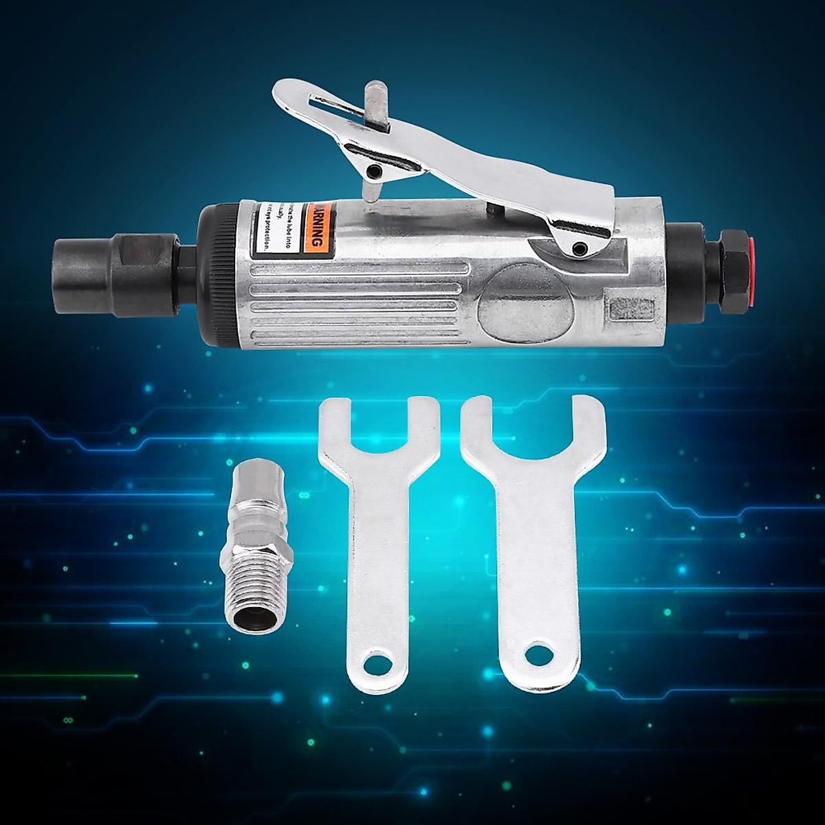 Acouto 1/4" Pneumatic Die Grinder 90PSI Pneumatic Air Die Grinder Grinding Kit Polishing Engraving Tool