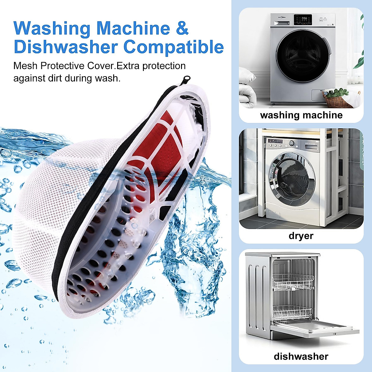 Hat Washer for Baseball Caps - 2 Pack Hat Washer for Washing Machine, Hat Cleaner, Hat Storage for Adult/Kid'S Hat Dishwasher Holder, Hat Protector Racks, Including 2 Pack Hat Bill Shaper, White