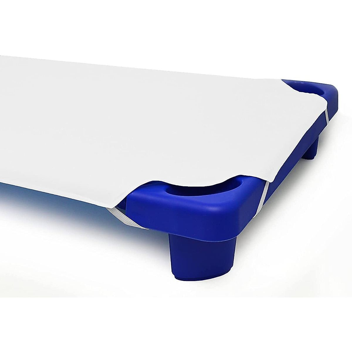 Daycare Sheets- Pre-School Cot Sheet, Children's Naptime Mat Sheet, White Breathable Soft 22 X 54 inch Pack of 6- Cot Fitted Sheet for Boys and Girls Standard Daycare Cot Sheets