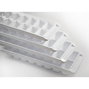 Kitch Easy Release White Ice Cube Tray, 16 Cube Trays (Pack of 4) (4 Pack - 64 Cubes)