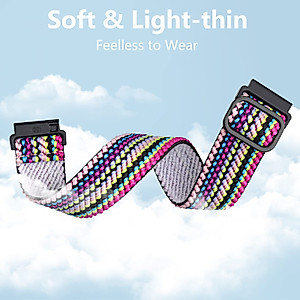 Ouwegaga Elastic Bands Compatible with Samsung Galaxy Watch 7 6 5 4 Band 40mm 44mm,Galaxy Watch 5 Pro 45mm/Watch 6 4 Classic 47mm 43mm 42mm 46mm /Watch FE/Active 2, 20mm Stretchy Nylon Strap Women Men