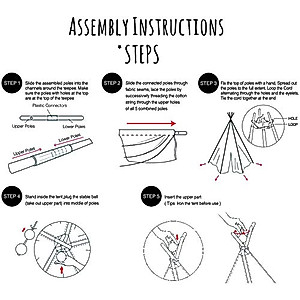 Ogrmar Kids Teepee Play Tent Foldable White Canvas Kids Playhouse Portable Kids Tent for Girls and Boys to Play Indoor and Outdoor