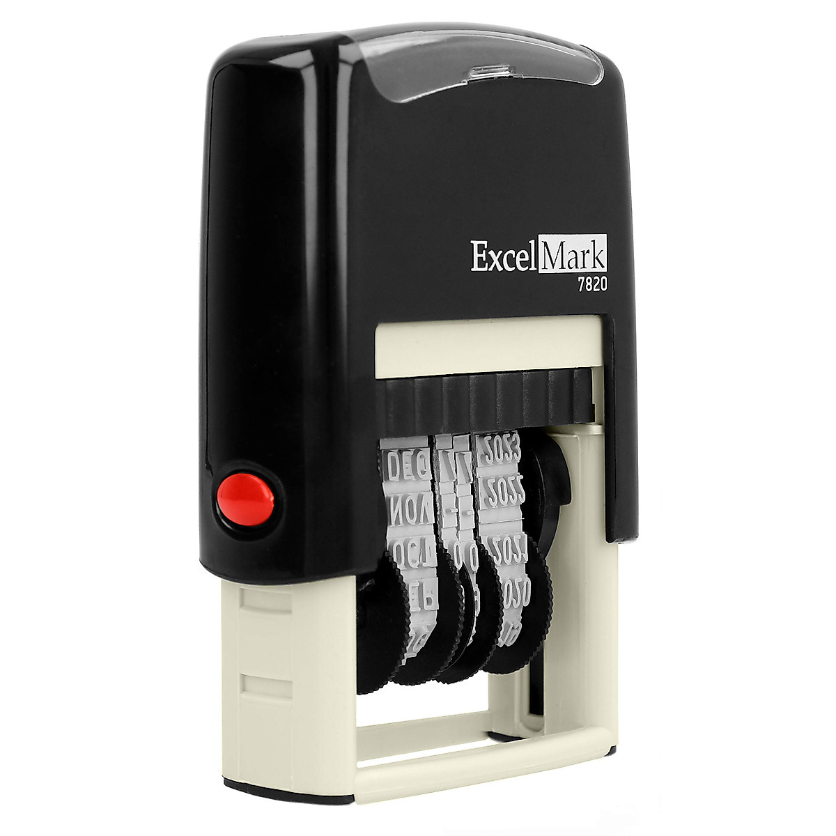 ExcelMark 7820 Self-Inking Rubber Date Stamp – Great for Shipping, Receiving, Expiration and Due Dates (Black Ink)