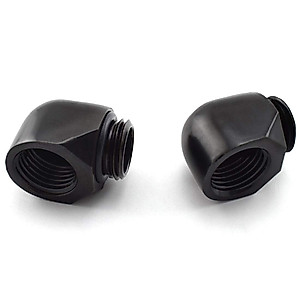 SDTC Tech 4-Pack G1/4" Male to Female Extender Connector 90° Angle Elbow Fitting for PC Water Cooling System