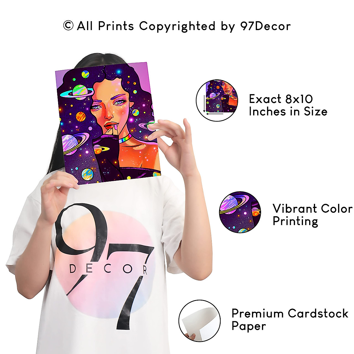 97 Decor Groovy Classroom Decor Aesthetic Pictures - Hippy Room Decor, Hippie Wall Decor, 70s Retro Wall Art Prints, Funky Flower Boho Groovy Posters for Nursery Bedroom Decorations (8x10 UNFRAMED)