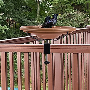 yosager Bird Bath Deck Bowl Spa Mount Bird Bath Unheated with Lightweight Detachable, Oriole Drinking Feeder, Adjustable Heavy Duty Sturdy Steel, Great for Attracting Birds