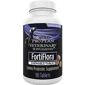 Purina Pro Plan Veterinary Supplements FortiFlora Chewable Dog Probiotic Supplement Tablets 90 ct. Canister