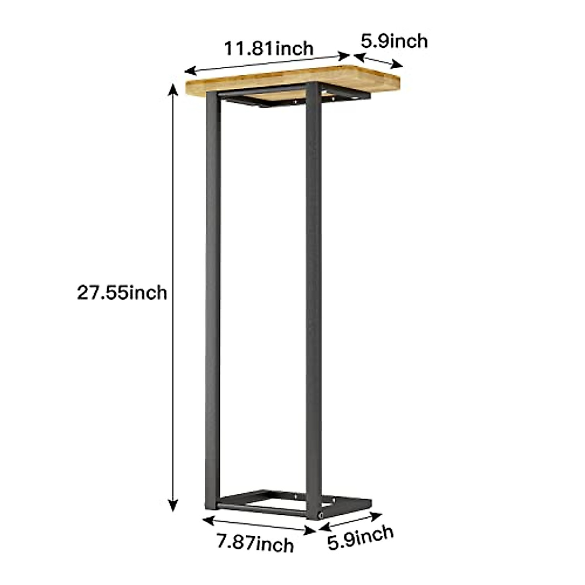 Towel Racks for Bathroom, Towel Rack Holder Wall Mounted Towel Storage, Homeiju Metal Towel Holder with Bamboo Shelf, Wall Towel Storage Rack Shelf for Rolled Towels, Black