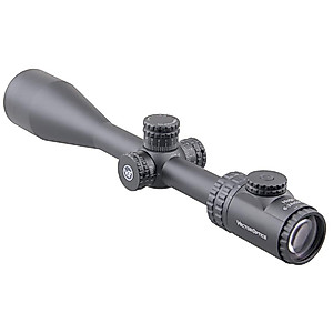 Vector Optics Hugo 6-24x50 Second Focal Plane (SFP) Riflescope with Illuminated Center Dot BDC Reticle, 25.4mm Tube, 1/4 MOA Per Adjustment, Turret Lock System, Free Mount Rings, Lens Caps, Sunshade