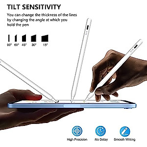 iPencil 2nd Generation, KIROSA Stylus Pen for iPad with Tilt Sensing & Palm Rejection, Pencil for iPad 9th/10th~6, iPad Mini 5/6, iPad Air 3~5, iPad Pro 11"/12.9" Pink