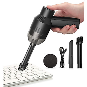 HONKYOB [Upgrade] Mini Vacuum Cordless Vacuum Keyboard Cleaner Mini Computer Vacuum Rechargeable Desk Vacuum for Cleaning Dust,Hair,Crumbs,Eraser Scrap,Cigarette Ash,Laptop,Pet House，Sewing Machine