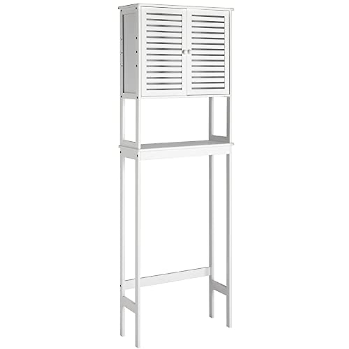 Over The Toilet Storage Cabinet, Bathroom Shelf Over The Toilet, Over Toilet Bathroom Organizer, White Bathroom Cabinet Storage Organizer Toilet Rack Shelf, Freestanding, with Adjustable Shelf