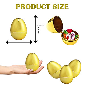 The Dreidel Company Golden Easter Eggs Metallic Gold, Goodie Basket Prize, Eggs are Hinged, 2.38" Inch (12-Pack)
