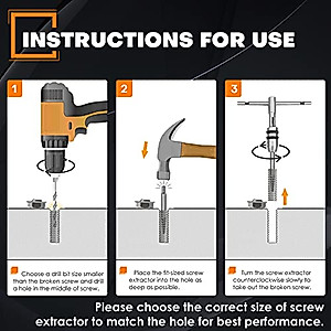 ACROTOL 26 Pieces Bolt Extractor Set, Spiral Screw Extractor Set and Drill Bits, Extraction Socket Set for Removing Damaged, Rusted, Rounded Bolts, Nuts and Screws