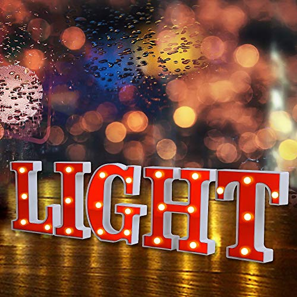 LED Marquee Letter Lights 26 Alphabet Light Up letters with Battery Power Red Sign LED Wall for Home Bar Festival Christmas Lamp Night Light Birthday Party Wedding Decorative