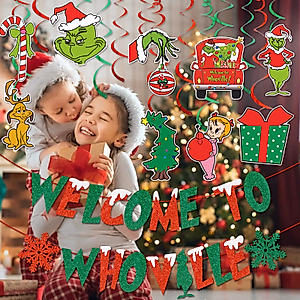 Welcome to Whoville Banner Whoville Christmas Decorations Christmas Whoville Decorations Green Christmas Decorations The Christmas Decor Christmas Party Supplies
