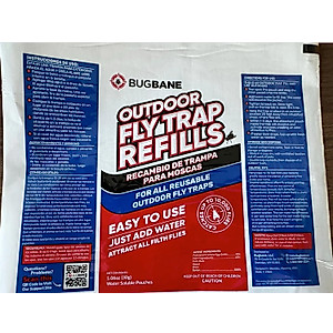 Reusable Fly Traps Outdoor Fly Traps with 2 Natural Fly Magnet Bait Refills. Flies Trap Outdoor Reusable Fly Trap Jar Fly Trap Fly Catchers Outdoor Fly Bait Fly Bags Flytraps Stable Fly Trap Bait