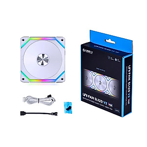Lian Li UNI Fan SL V2 RGB Revolutionized Daisy-Chain ARGB Fan 120mm Single Pack White SL120V2-1W