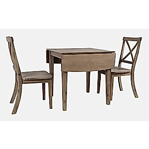 Jofran Eastern Tides Drop-Leaf Coastal Dining Table, Brushed Bisque