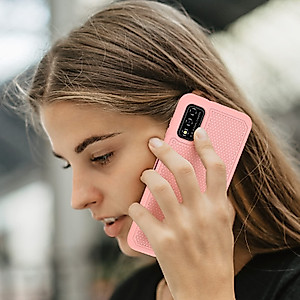 JXVM for T-Mobile REVVL V Phone Case 4G: Dual Layer Protective Heavy Duty Cell Phone Cover Shockproof Rugged with Non Slip Textured Back - Military Protection Bumper Tough - 6.52inch (Cute Pink)