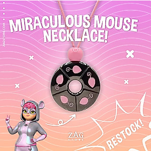 ZAG STORE - womens Miraculous Ladybug - Mouse Transformation Necklace