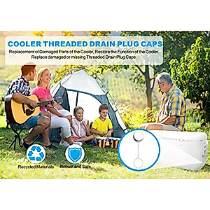 Drain Plug caps, for Igloo Cooler Threaded Drain Plug Caps with Tether. Cooler Replacement Parts. Replacement Cooler Threaded Drain caps. White Cooler Drain Plug Cover. Compatible with Igloo.Set of 2.