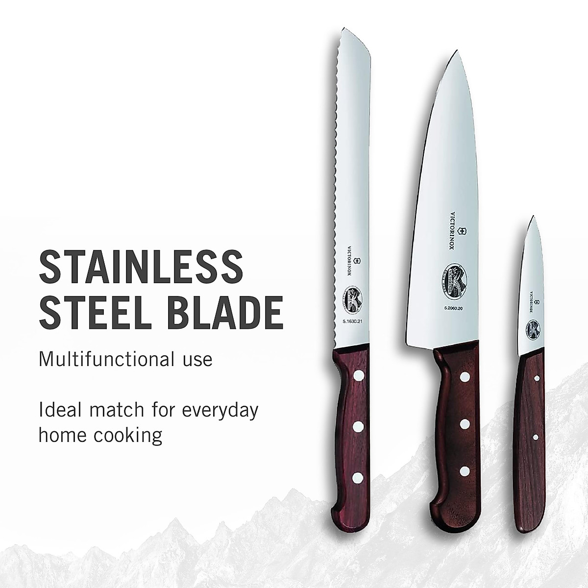 Victorinox Rosewood 3-Piece Flat Knife Set