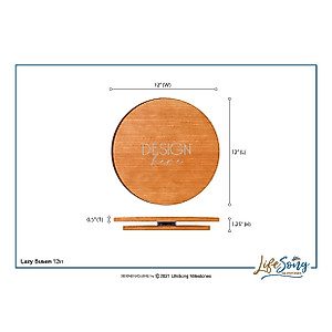 LifeSong Milestones Personalized Wood Lazy Susan Turntable Wedding and Family IDeas 12 Inch Custom Engraved Decorative Serving Centerpiece - Monogram Design