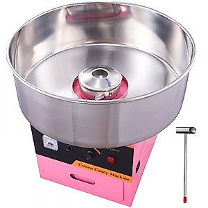 Pink Commercial Electric Cotton Candy Machine with Stainless Steel Bowl - Perfect for Kids Birthday and Family Party - Candy Floss Maker