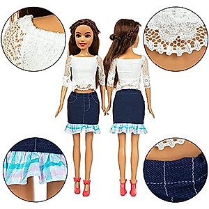 ZITA ELEMENT 3 Sets Fashion 28 Inch Girl Doll Clothes Dress Outfits - Quality Handmade Casual Wear Clothes Set Party Dress Clothing