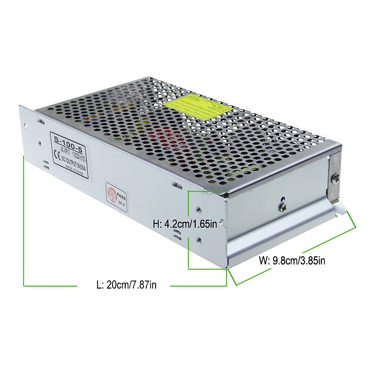 ALITOVE 5V 20A 100W AC to DC Power Supply Transformer Adapter Converter LED Driver for WS2812B WS2811 WS2813 WS2801 APA102 LED Strip Pixel Light CCTV Camera Security System, AC 110V/220V Input