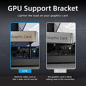 GPU Support Bracket, Adjustable Height GPU Sag Bracket with Magnet and Non-Slip Sheet, GPU Brace for Prevent Universal VGA Graphics Card Sag,Black