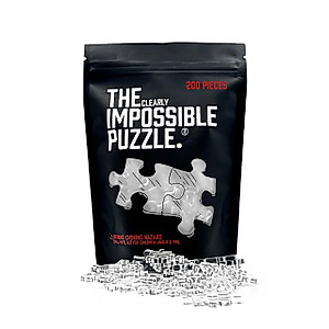 The Clearly Impossible Puzzle ® 100, 200, 500, 1000 Pieces Hard Puzzle for Adults Cool Difficult Puzzles Clear Hardest Puzzle - Difficult Funny Puzzle for Adults (200)