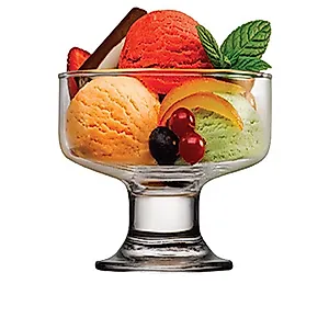 250ml/ 8.8 oz Dessert Bowl Crystal Glass Sundae Ice Cream Bowl Clear Glass Fruit Parfait Cup Mini Footed Dessert Cups for Ices Pudding Fruit Snack Cereal Nuts Cocktail Drinks Party, Dishwasher Safe