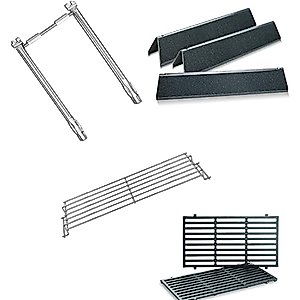 Uniflasy 69785 18 Inch Grill Burner 7635 15.3 Inch Flavorizer Bars 69866 18 Inch Grill Warming Rack 7637 17.5 Inch Grill Cooking Grates for Weber