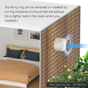 Hon&Guan Kitchen Exhaust Fan Wall Vent Fan, 141 CFM 6'' Bathroom Exhaust Fan Through Wall Exhaust Fan with Anti-Backflow Check Valve, For Ceiling and Wall Mount, Silver-With Fastening Ring.