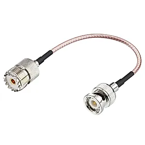 DHT Electronics RF coaxial coax cable assembly BNC male to UHF female SO-239 SO239 6''