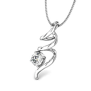 ERAA Jewel 2 CT Round Colorless Moissanite Engagement Pendant, Wedding Bridal Pendant, Eternity Sterling Silver Solid Diamond Solitaire -Prong Anniversary Promise Gift for Her