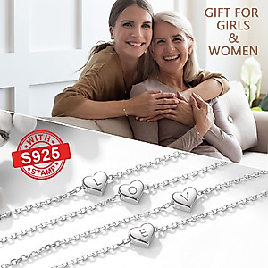PROSILVER Initial a Heart Silver Charm Bracelet For Women Fashion Braclets Bangle Bracelt Braslet