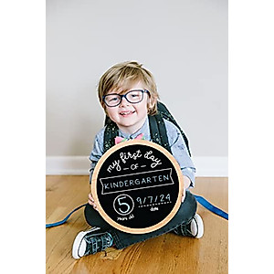 Kate & Milo My First Day of School Sign, My Last Day of School Chalkboard Sign, Reusable Photo Prop Message Board for First and Last Day of School Pictures, Included Chalk