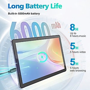 FATARUS Tablet 2023 Newest Android Tablet 10.4 inch, Octa-Core WiFi Tablet, 4GB RAM + 64GB ROM 128GB Expandable Storage, Large Touch-Screen Tablet, 5+13MP Dual Camera/Bluetooth/GPS/HD Display/Case