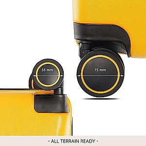 Verage Freeland Carry On Luggage with X-Large Spinner Wheels, Expandable Hardside Travel Luggage, Rolling Suitcase TSA Approved (20-Inch, Yellow)