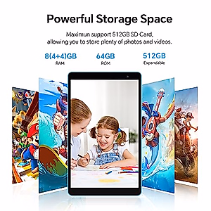 TECLAST Tablet 8 Inch P80T Android 12 Tablets, WiFi 6, 8GB+64GB (TF 1TB) 1.8GHz Quad-Core Processor, 1280 * 800 IPS, Dual-Band WiFi&Camera, Bluetooth5.0, Type-C, 4000mAh, Kids Tablet for Children