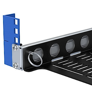 RackSolutions 1U Adjustable Vented 19 Inch Sliding Server Rack Mount Shelf with Cable Management Arm 24 Inch Deep