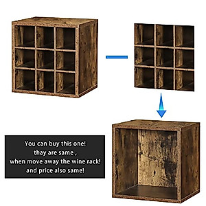 FUSUNBAO Magic DIY Cube Storage Organizer Stackable Cubles for Home Books Clothes Toy -Modular Cubby Storage System -Office Cubical -Bookcase Closet Wine Rack Cabinet (Antique Brown, General Cube)