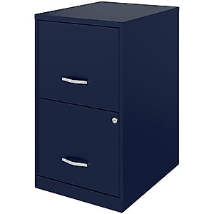 Lorell 2-Drawer File Cabinet, 14.2" x 18" x 24.5", Navy