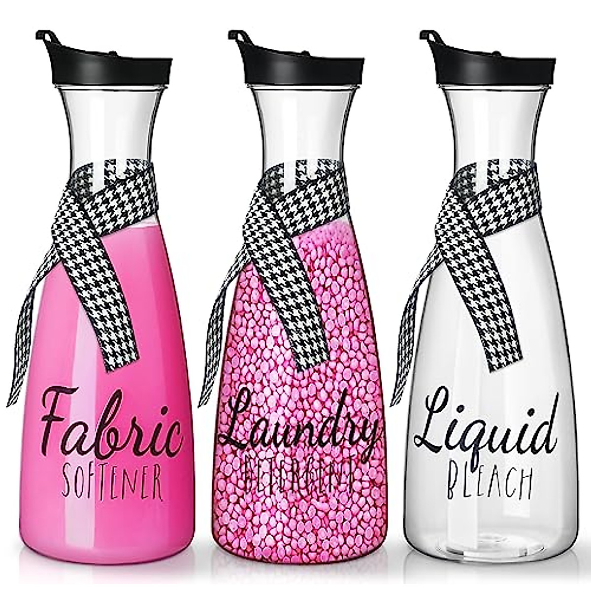 GMISUN 3 Pack 56oz Laundry Detergent Dispenser for Laundry Room Decor, Laundry Soap Dispenser for Laundry Organization and Storage, Liquid Laundry Detergent for Fabric Softener, Bleach, Powder, Beads