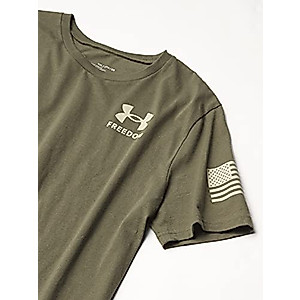 Under Armour Boys' New Freedom Flag TShirt , Marine Od Green (390)/Desert Sand , Youth Large