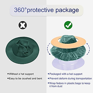 Wide Brim Fedora Hats for Women & Men Classic Dress Panama Hat Adjustable Felt Hat with Band