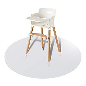 Baby Splat Mat 54" Large - Clear Non-Toxic Floor Splat Mat for Under High Chair and Table Cover, Anti-Mess Mat, Easy to Clean - for Arts ,Crafts, Protector for Pets, Cat or Dog (Clear Round)